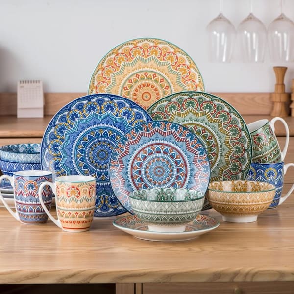 vancasso Mandala Bohemian Porcelain Dinnerware Set (Service for 4 ...