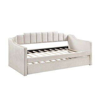 Velvet Daybed with Trundle Upholstered Tufted Sofa Bed - Bed Bath ...
