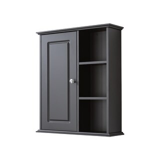 Black Wall Cabinet 3-tier Waterproof Cabinet Hanging Storage Cabinet ...