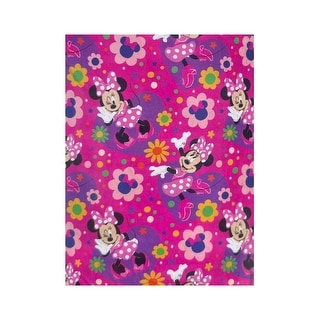 Minnie Mouse Pink Flowers Soft Silk Touch Throw Sofa Picnic Blanket ...