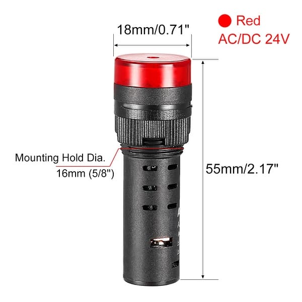 2pcs AC/DC 24V Pilot Light Indicator Flashing Alarm w Buzzer, AD16-16SM ...