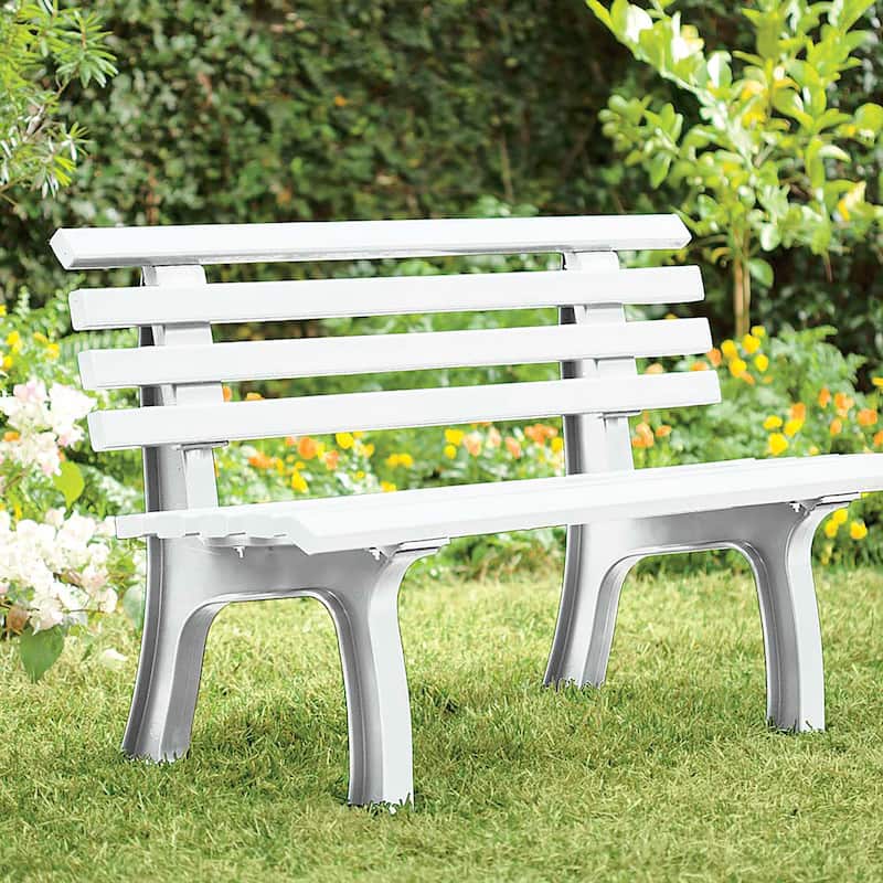48" x 28" Two-Seater Ergonomic Weatherproof PVC Garden Bench - On Sale ...