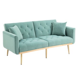 65" Tufted Back Sofa, Multiple Cushions Sofa, Flared Arms Sofa - Bed ...