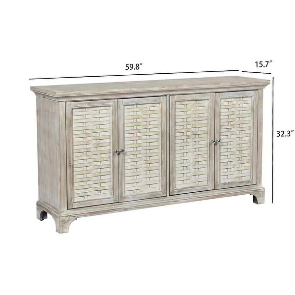 Lattice - Four Door Sideboard - Light Bisque Finish - Bed Bath & Beyond - 39382900