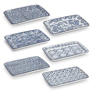 Set Of 6 Assorted Patterns Rectangle Plate - Bed Bath & Beyond - 40107667