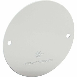 Bell Single Gang Round Die-Cast Metal White Blank Outdoor Box Cover ...