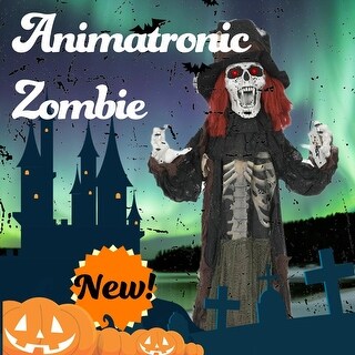 6ft Halloween Outdoor Life Size Decoration, Zombie with Sharp Teeth ...