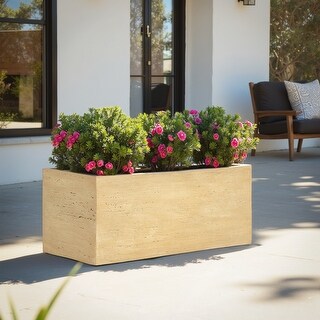 MGO Handmade Rectangle Planter Box with Drainage for Outdoor and Indoor ...