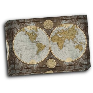World Map 20x16 Gallery Wrapped Stretched Canvas - Bed Bath & Beyond ...