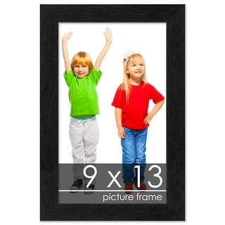 9x13 Traditional Black Complete Wood Picture Frame with UV Acrylic ...