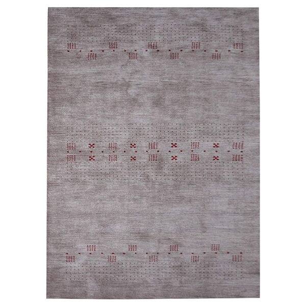 Hand Knotted Loom Wool Area Rug Contemporary Light Brown L00507 - 8'x10 ...