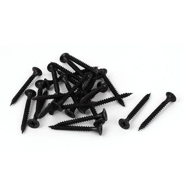 M3.5x35mm Zinc Plated Phillips Flat Head Self Tapping Screws Black ...