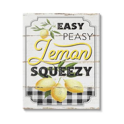 Stupell Vintage Rustic Easy Peasy Lemon Squeezy Quote Canvas Wall Art ...