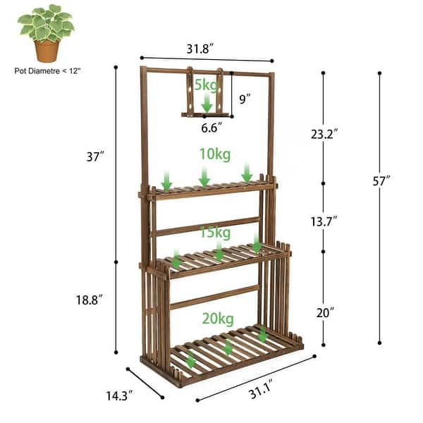 Heavy Duty Hanging Plant Stand Shelving Unit Flower Pot Rack - Bed Bath ...