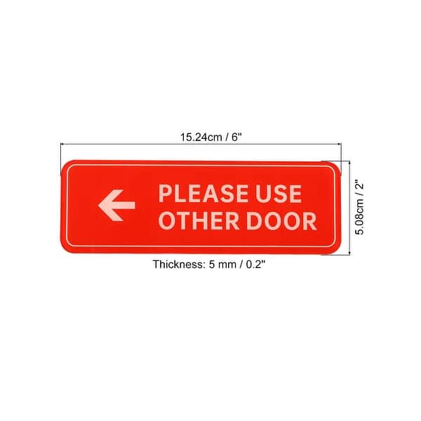Please Use Other Door Left Arrow Signs, Acrylic Self Adhesive Door ...
