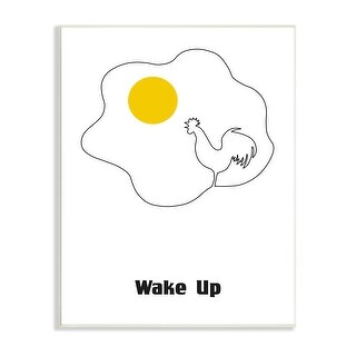 Stupell Wake Up Rooster Sunrise Sunny Side Up Egg Wood Wall Art - Bed ...
