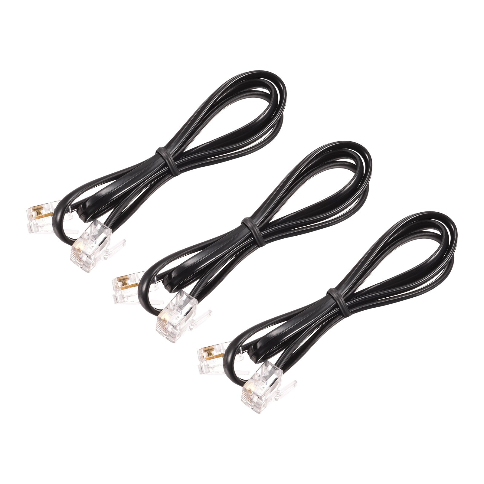 Phone Extension Cord Telephone Cable Phone Line Cord RJ11 6P6C Plugs ...