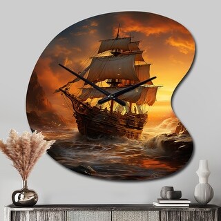 Designart - Pirate Boat Plunderers Legacy - Pirate Large Wall Clock in ...
