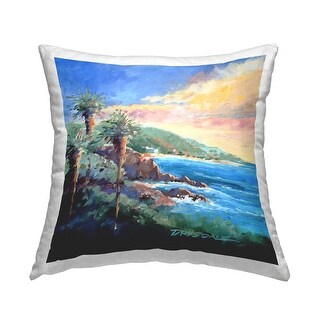 Stupell Tropical Summer Palm Trees Printed Throw Pillow Design by Bill ...