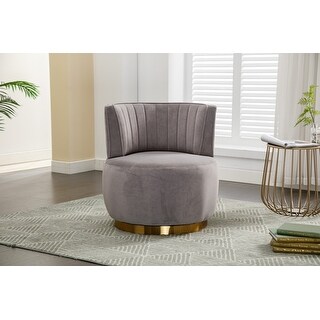 Velvet Swivel Barrel Chair, Round Accent Sofa Chair - Bed Bath & Beyond ...