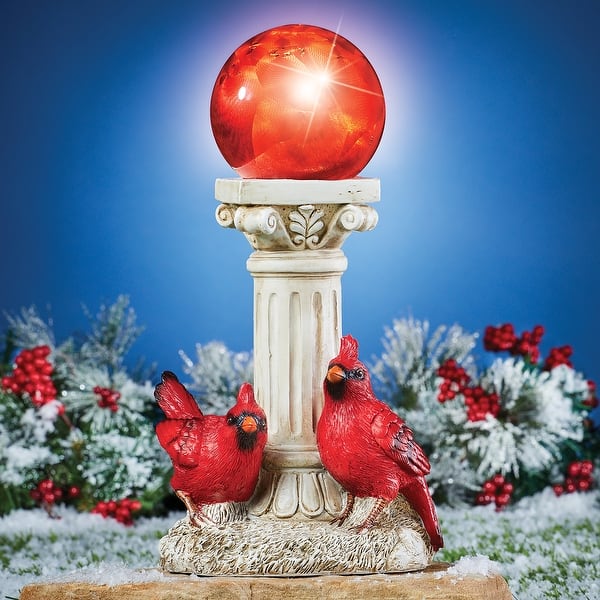 Solar Powered Hand-Painted Cardinals Orb Light - Medium - On Sale - Bed ...