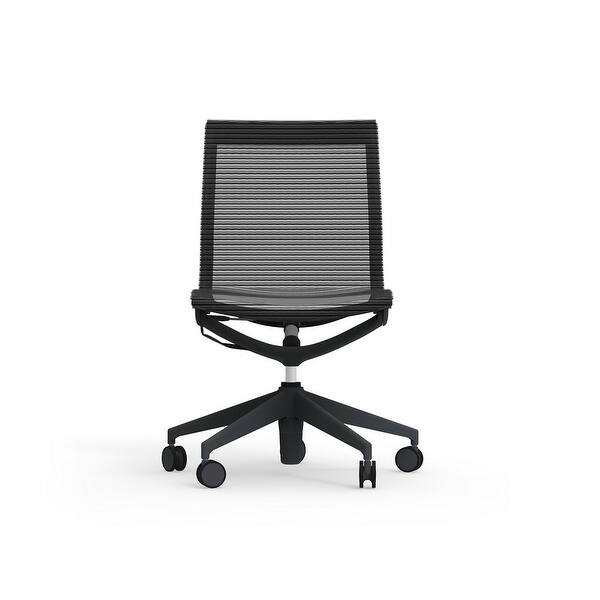 Renato Low Back Office Chair without Armrests in Black Mesh with Black ...