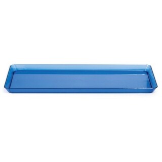 Club Pack of 12 Translucent Blue Rectangular Plastic Party Trays 15.5 ...