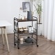 3-Tier Rolling Kitchen Cart, 2 Sliding Fruit Baskets, Side Hooks ...