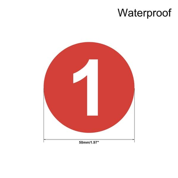 Round Number Stickers Self Adhesive PVC Labels Waterproof - Bed Bath ...