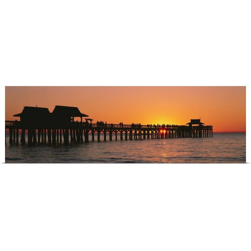 "Sunset Naples Pier Gulf of Mexico Naples FL" Poster Print - Overstock ...