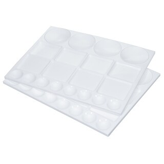 2Pcs Paint Tray Palette 20 Wells Plastic Rectangle Pallet Painting ...