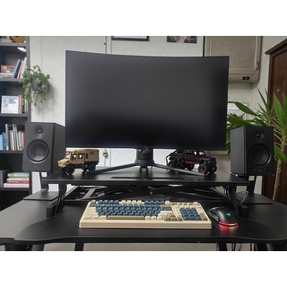 Height Adjustable Desk Converter, Sit Stand Desk Riser with Wide Work ...