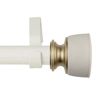 Hermosa Home Atticus 1 Inch Faux Wood Curtain Rod 48-84" - Pearl White ...
