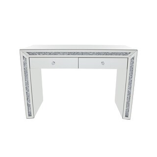Wooden Mirrored 2 Drawers Console Table - Silver - Roche River Decor - Bed Bath & Beyond - 42845437