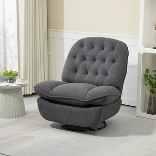Gray 360° Swivel Recliner Adjustable Chair Chenille Glider Swivel ...