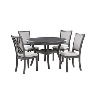 Isla 5 Piece Dining Table Set, Diamond Pattern, 4 Crossback Chairs ...