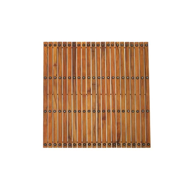 Nordic Style Teak Wood Oiled String Mat with Rubber Footing 30undefined ...