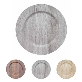 6Pcs Rustic Wood Charger Plates - Bed Bath & Beyond - 40424817