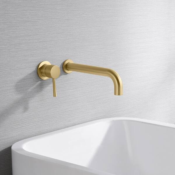 SUMERAIN Modern Left-handed Single Handle Wall Mount Roman Tub Faucet ...