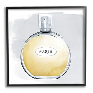 Stupell Paris Glam Designer Yellow Perfume Bottle Watercolor Framed ...