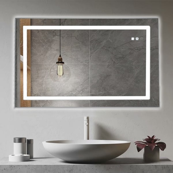30" LED lighting bathroom wall-mounted vanity mirror with contour LED ...