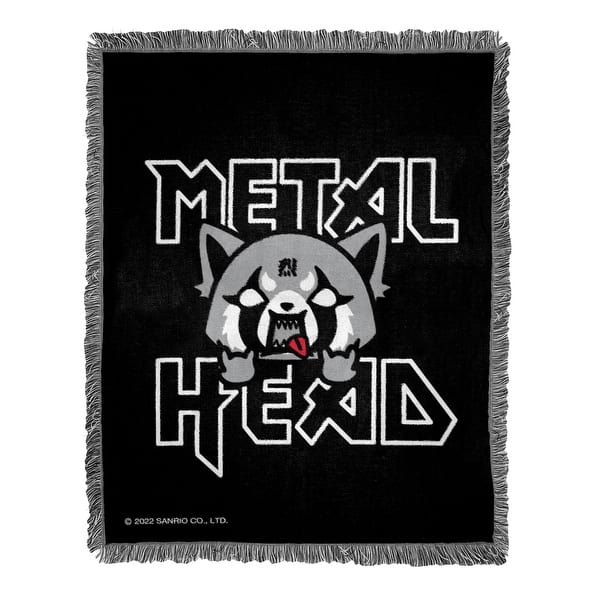 Sanrio Aggretsuko Metal Head Jacquard Throw Blanket - Bed Bath & Beyond ...