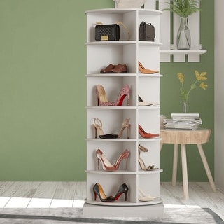 360 Degree Shoe Rack Tower with 6 Layers, Spinning Carousel for Easy ...