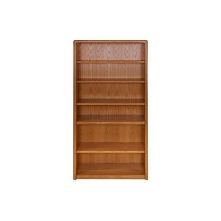 Bookcase with 6 shelves, 4 adjustable and 2 fixed - 36w x 70h x 12.5d ...
