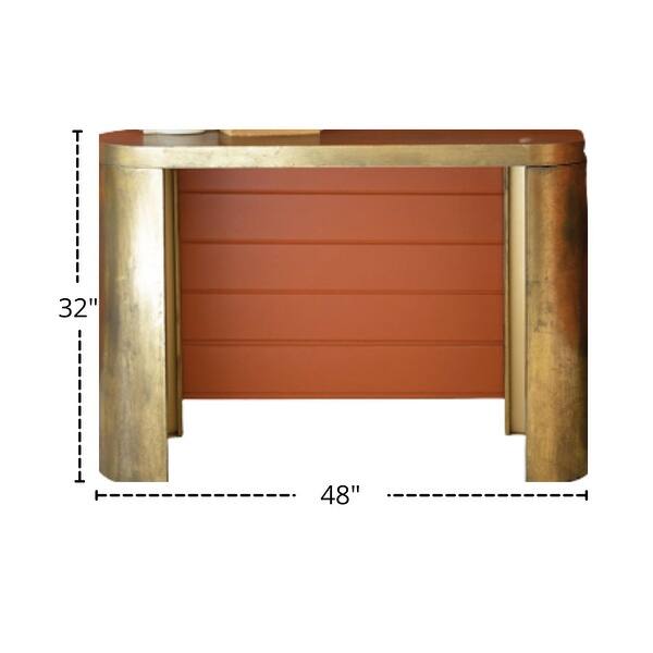 Kalalou Oval Antique Brass Console Table - 32 -inch Tall - Bed Bath ...