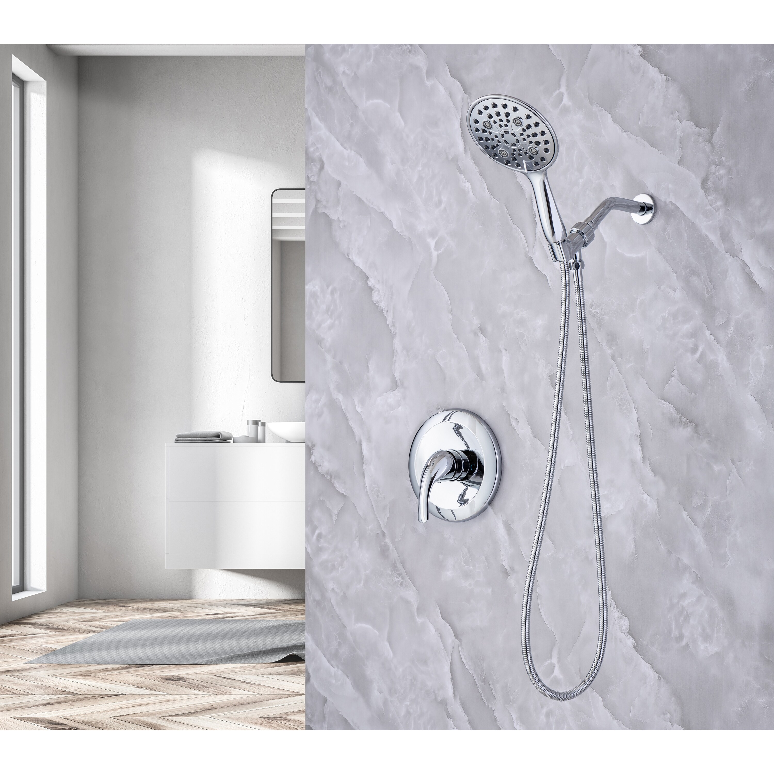 10" Bathroom wall mounted 2 shower head system set - Bed Bath & Beyond ...