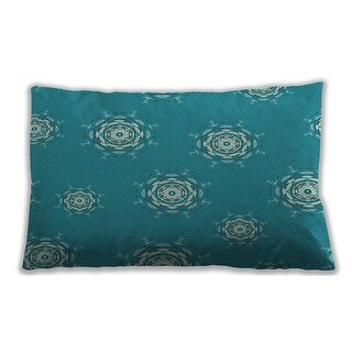 Ahgly Company Patterned Indoor-Outdoor Dark Cyan Green Lumbar Throw ...