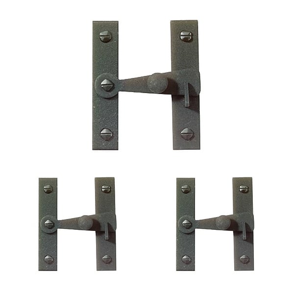 Door Lock Flip Latch 3" Long H Black Flush Mount Wrought Iron Flip ...