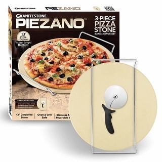 Granitestone Piezano 3-Piece Pizza Stone Bake and Serve Set - 13 ...