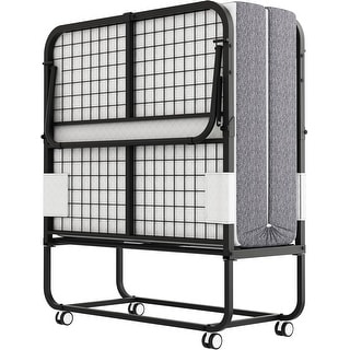 Portable Twin Size Folding Bed with Mattress and Sturdy Metal Frame ...